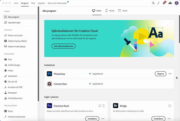 Avinstallera Adobe Creative Cloud på Mac steg för steg